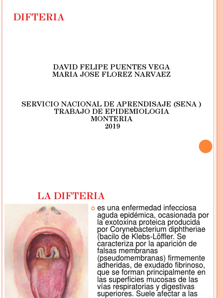 DIFTERIA | PDF | Epidemiología | Especialidades Medicas