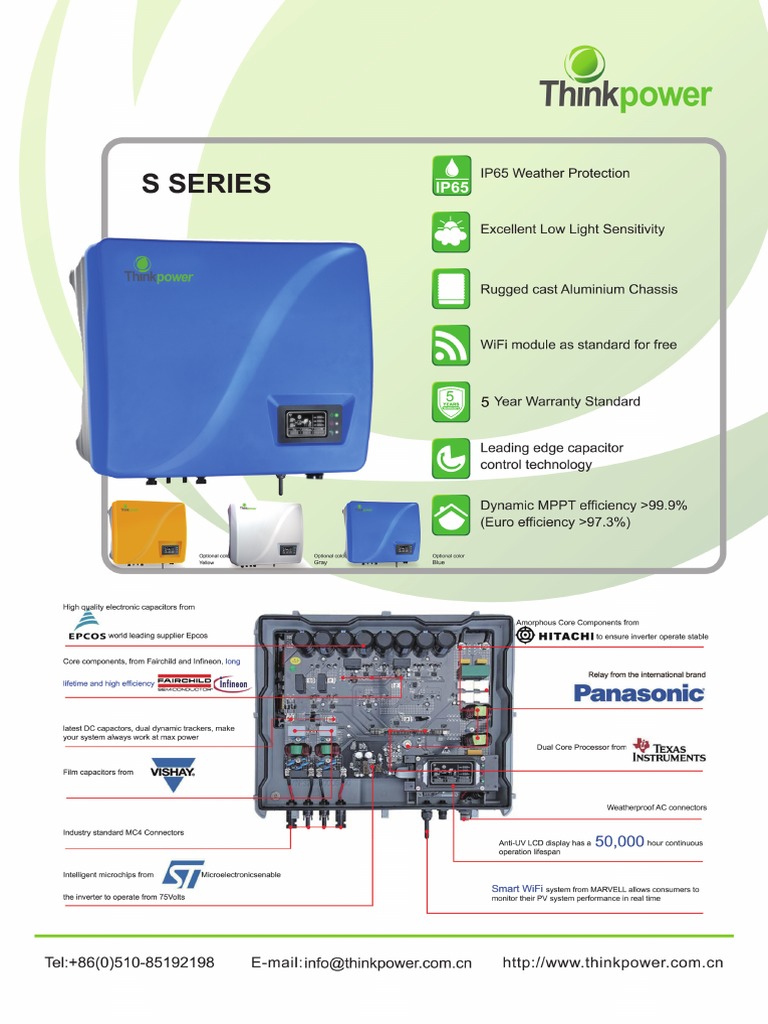 Thinkpower On Grid Inverter 6.0kW Datasheet | PDF | Power Inverter ...