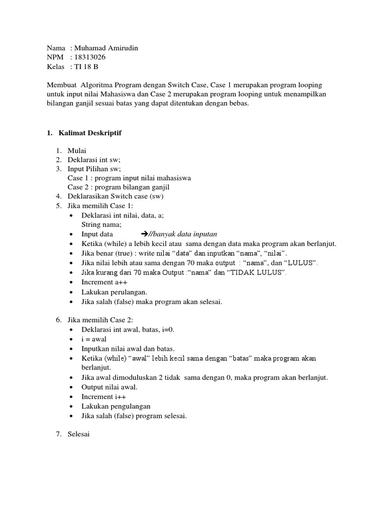 Flowchart Switch Case-1 | PDF