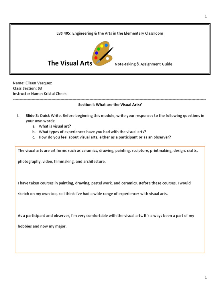 Visual Arts Education in Elementary Classrooms | PDF | Composition ...