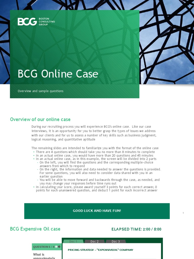 BCG Online Case Example PDF | PDF | Gasoline | Filling Station