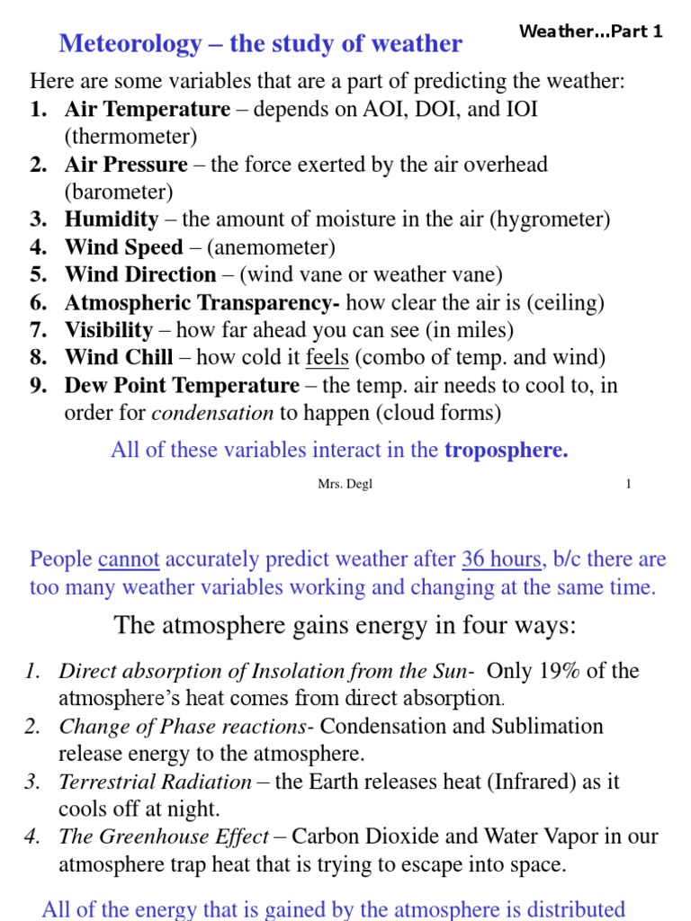 Meteorology - The Study of Weather | PDF | Atmosphere Of Earth | Wound