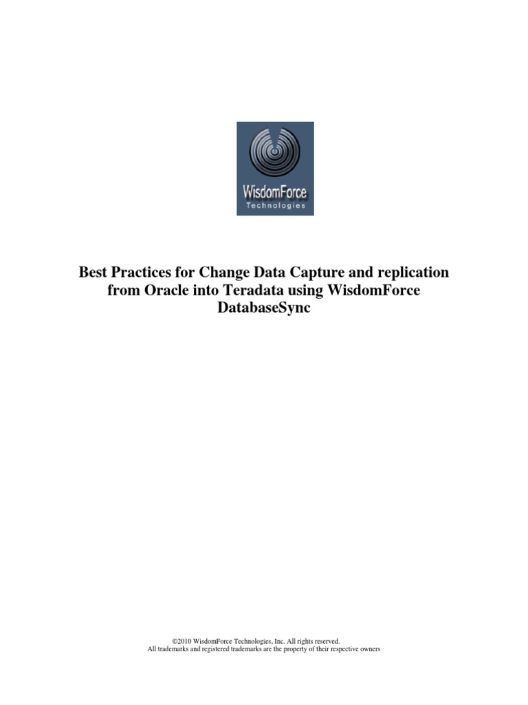 Database Sync Best Practices For Teradata Change Data Capture | PDF | Oracle Database | Table ...
