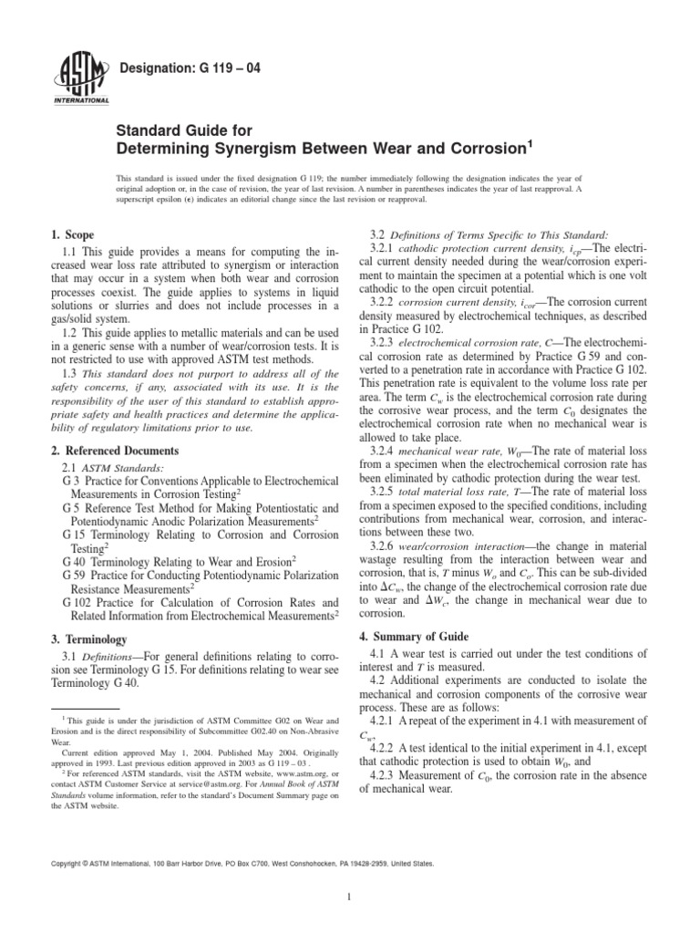 Astm G 119 - 04 | PDF | Corrosion | Wear