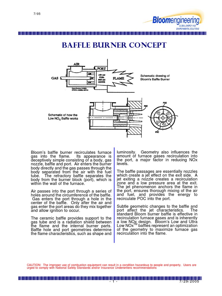 Baffle Burner Concept 7-05 | PDF | Gases | Furnace