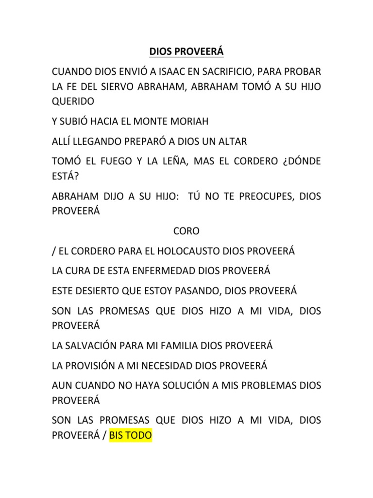 Dios Proveerá | PDF | Poesía