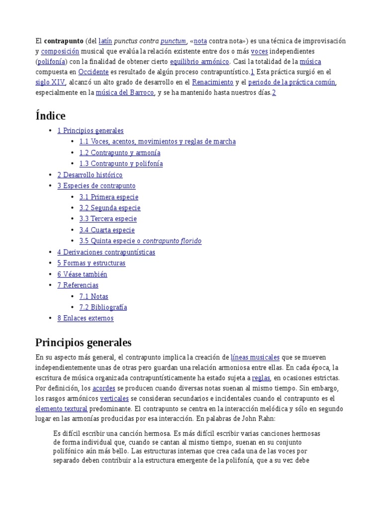 Resumen Contrapunto Musical | PDF | Armonía | Composiciones Musicales
