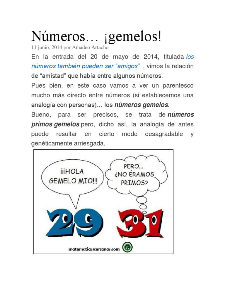 Números Primos Gemelos | PDF | Matemática Elemental | Matemáticas ...