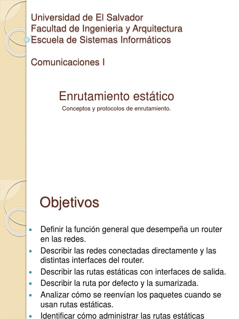 Capitulo 2 Enrutamiento Estatico | PDF | Enrutador (Computación) | Dirección IP