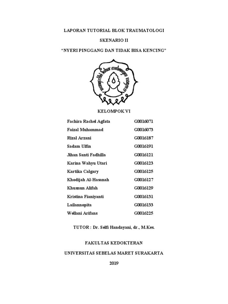 Laporan Tutorial Blok Traumatologi Sken 2 | PDF