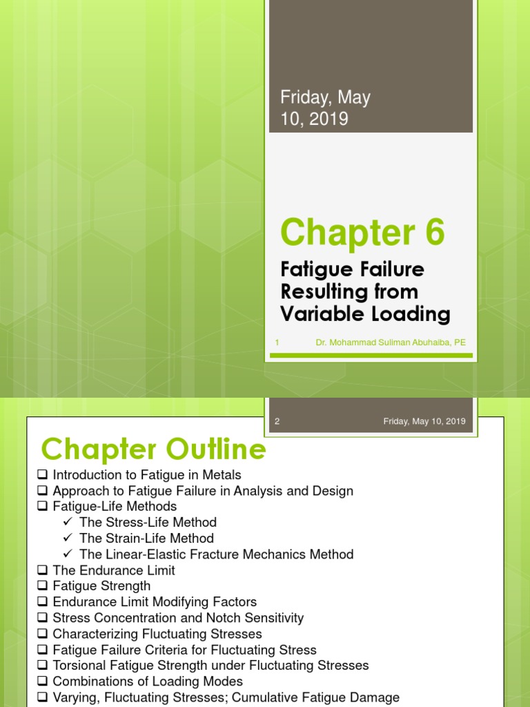 Friday, May 10, 2019: Fatigue Failure Resulting From Variable Loading | PDF | Fatigue (Material ...
