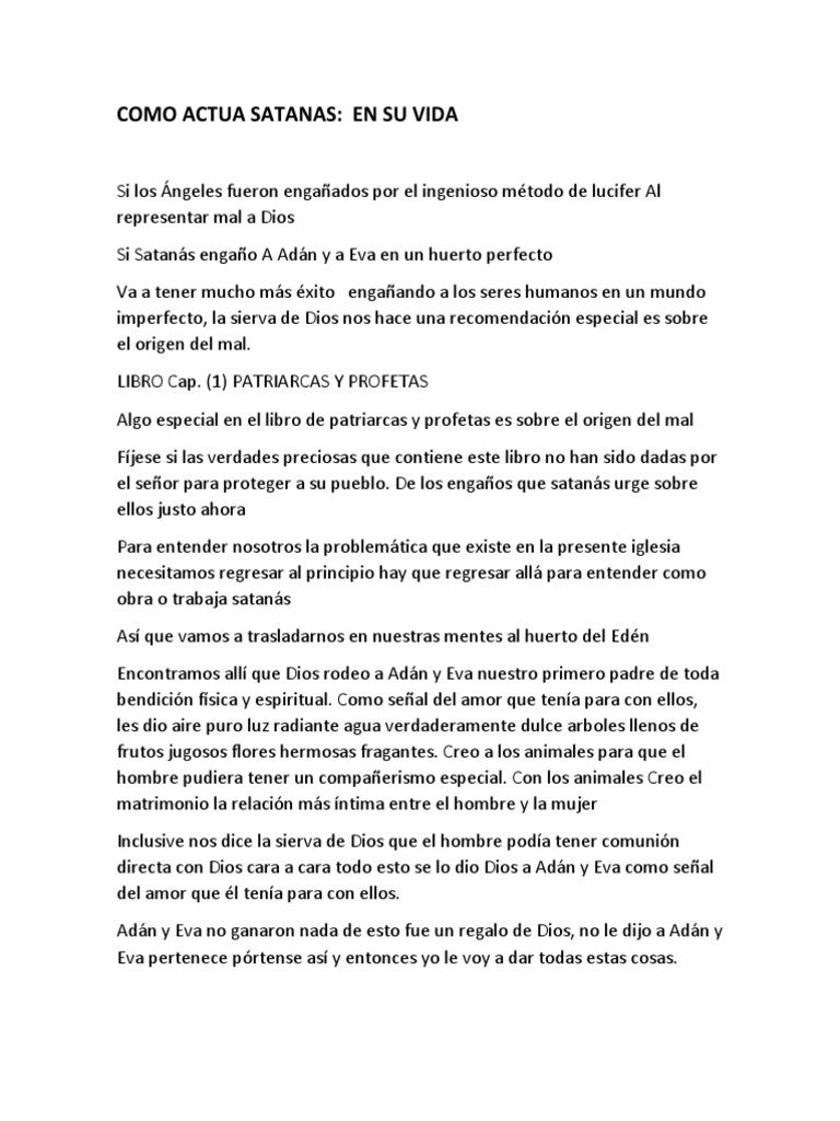 Estrategias de Satanás en el Edén | PDF | Adán y Eva | Víspera