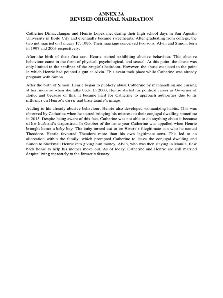 Annex 3a - Revised Original Narration | PDF