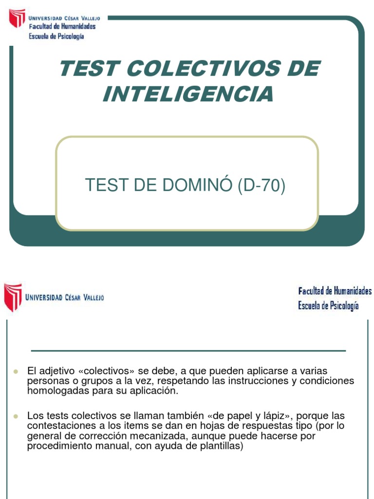 Test Domino d70 Completo | PDF | Inteligencia | Ciencia cognitiva