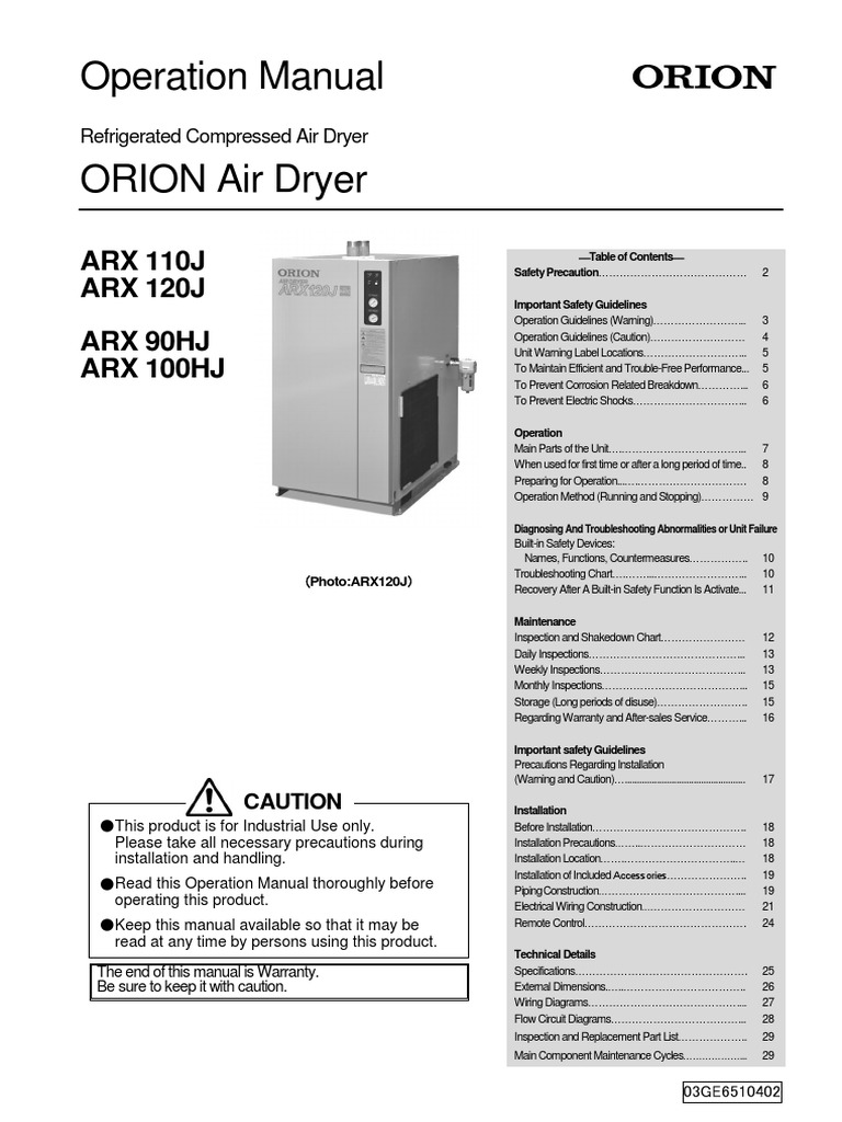 Orion Air Dryer - Instruction Mannual AR | PDF | Chlorine | Clothes Dryer
