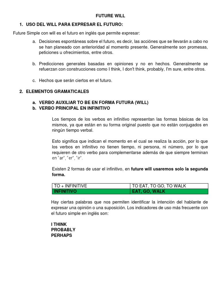Future Will Usos y Aplicaciones | PDF | Verbo | Onomástica