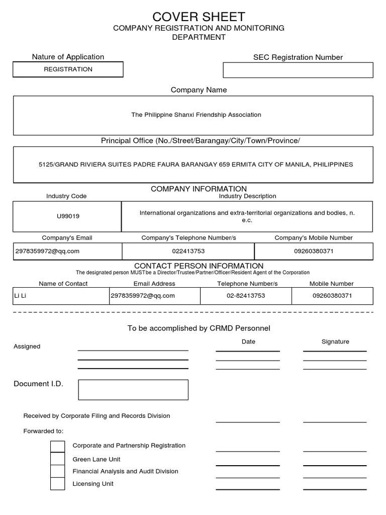 Cover Sheet Download PDF | PDF