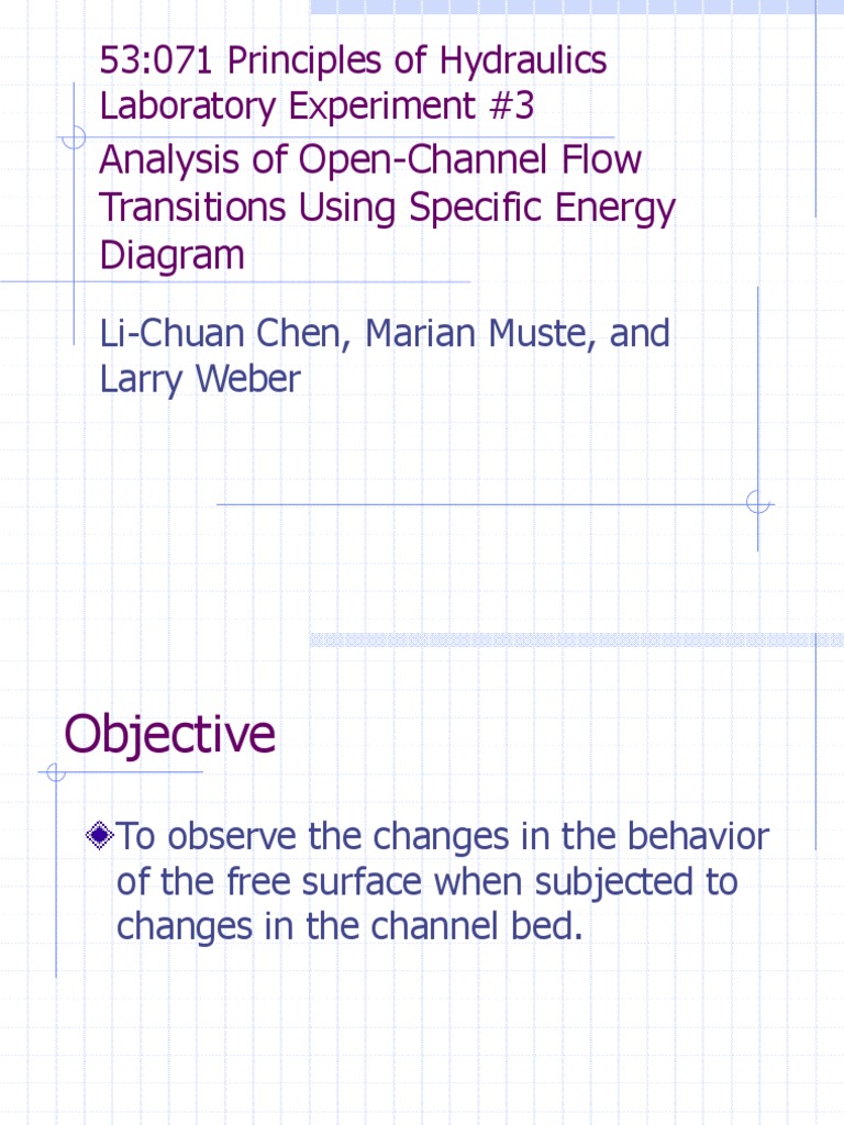 Analysis of Open-Channel Flow Transitions Using Specific Energy Diagram ...