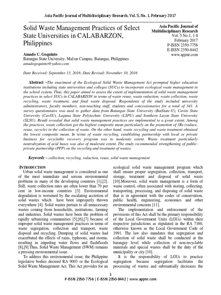 Thesis Solid Waste Management | PDF | Waste Management | Municipal ...