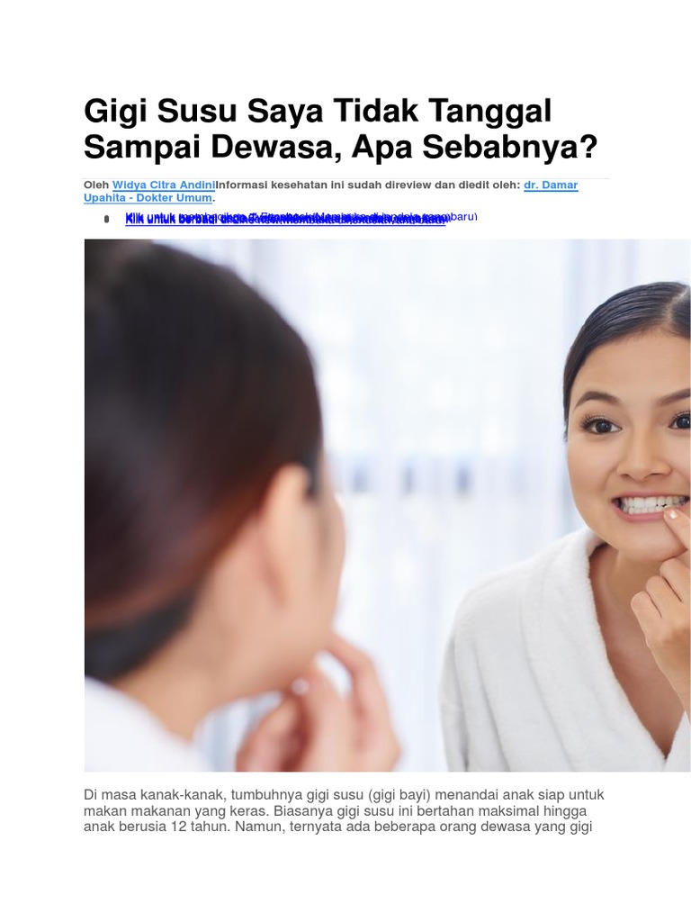 Gigi Susu Saya Tidak Tanggal Sampai Dewasa | PDF | Pengembangan Diri ...