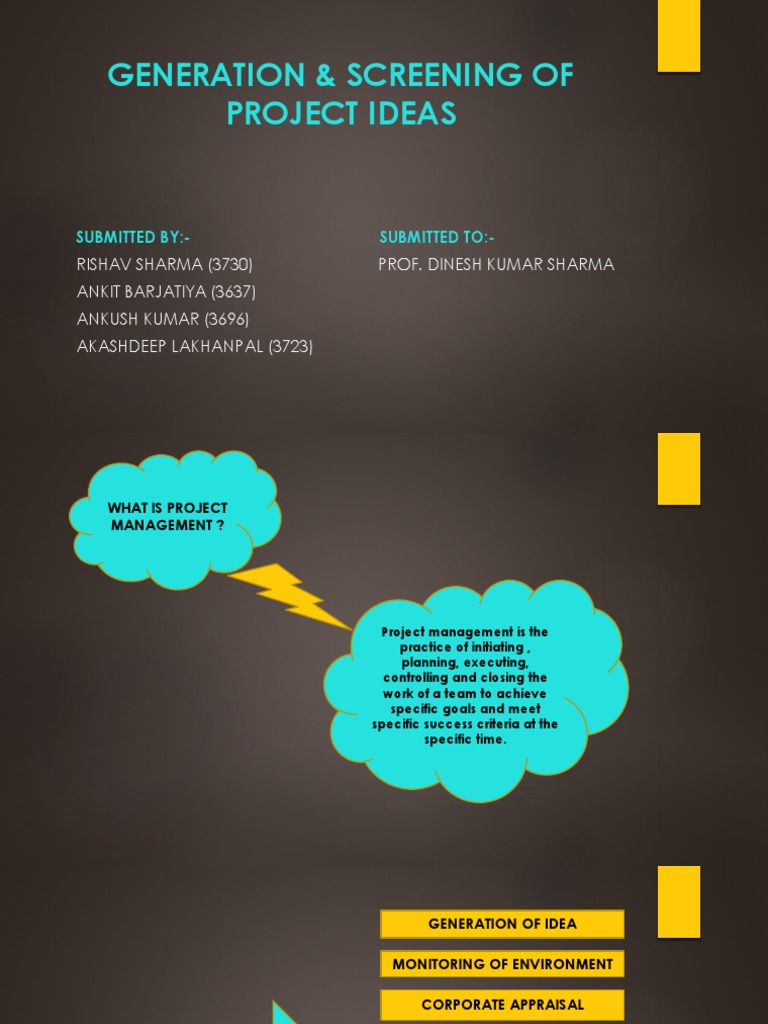 Generation and Screening of Project Ideas | PDF | Economic Growth | Net ...