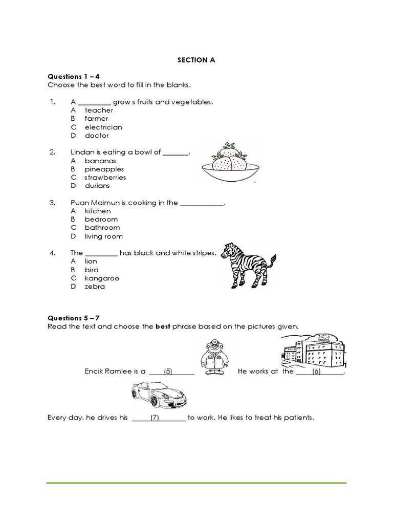 Kertas 1 Bi Tahun 3 | PDF | Food And Drink | Foods