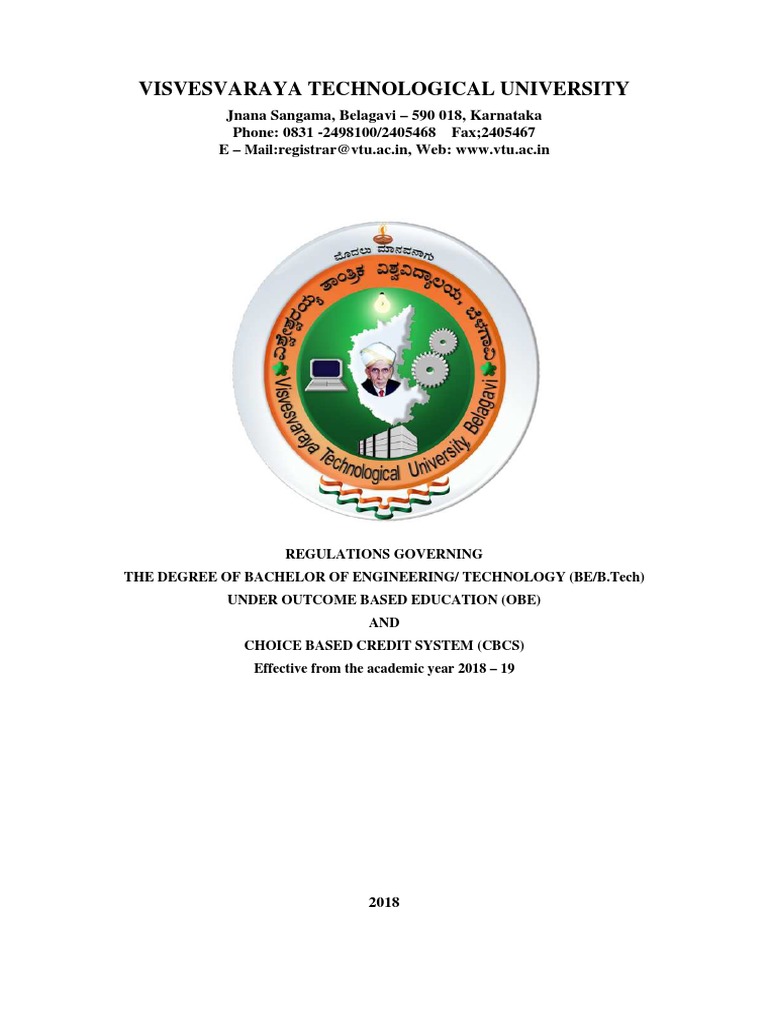 Vtu 2018-19 Regulation | PDF | Course Credit | Bachelor's Degree