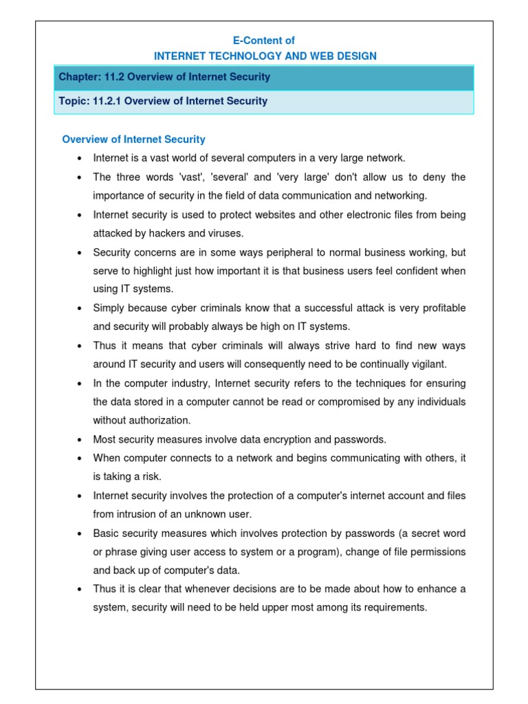 Overview of Internet Security Concepts | PDF | Http Cookie | Virtual ...