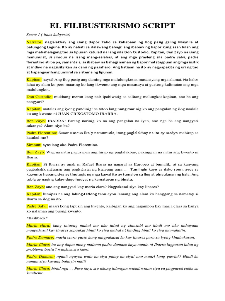 El Filibusterismo Script | PDF