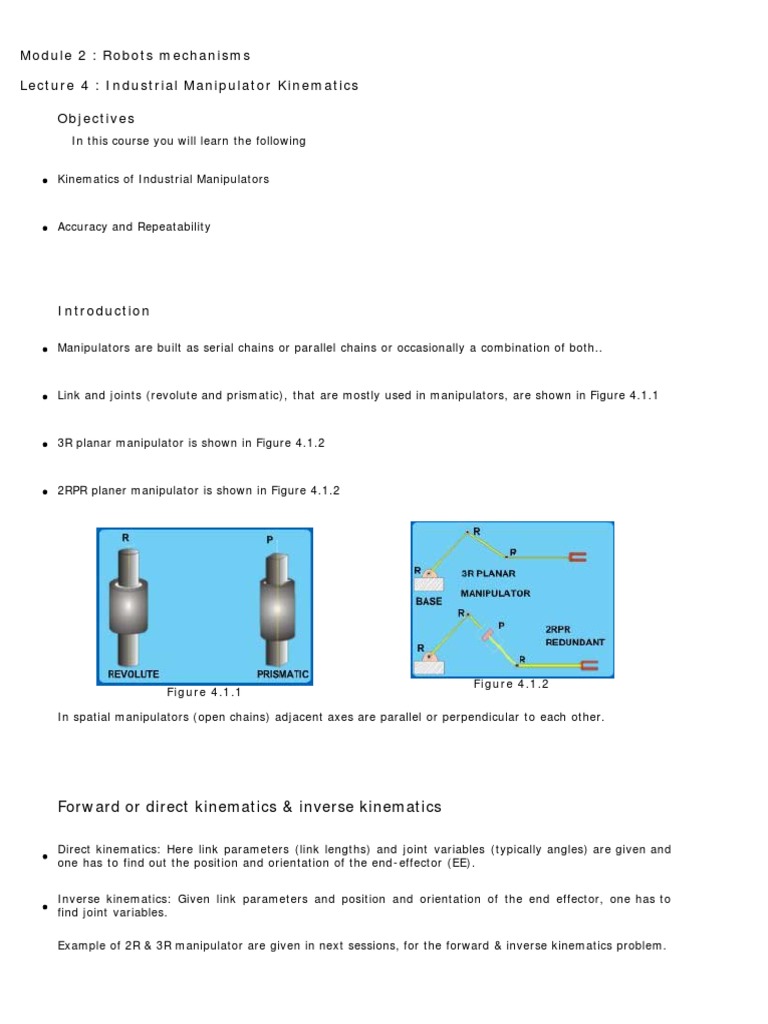 Lecture 4 PDF | PDF | Robot | Robotics