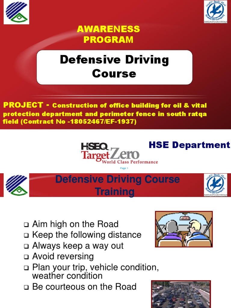 Defensive Driving Course: Awareness Program | PDF | Road | Tire