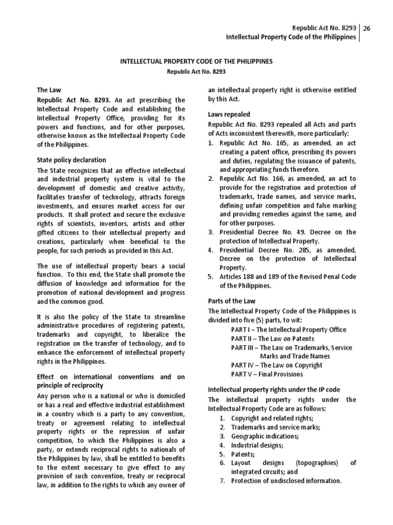 9 - Ra 8293 | PDF | Intellectual Property | Trademark