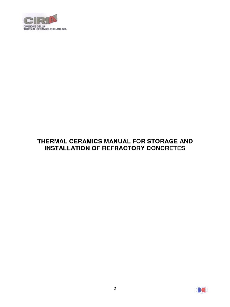 Insulating Refractory Concrete Installation Guide | PDF | Refractory ...