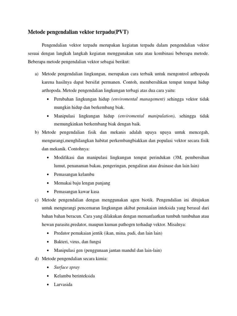 Metode Pengendalian Vektor Terpadu | PDF