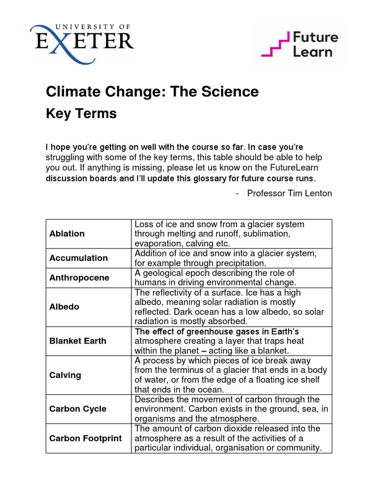 Understanding Key Climate Science Terms: A Glossary for Climate Change ...