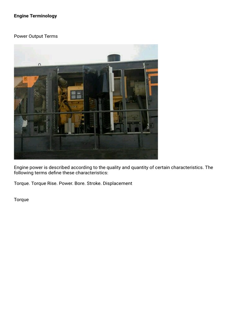 Engine Terminology | PDF | Engines | Horsepower