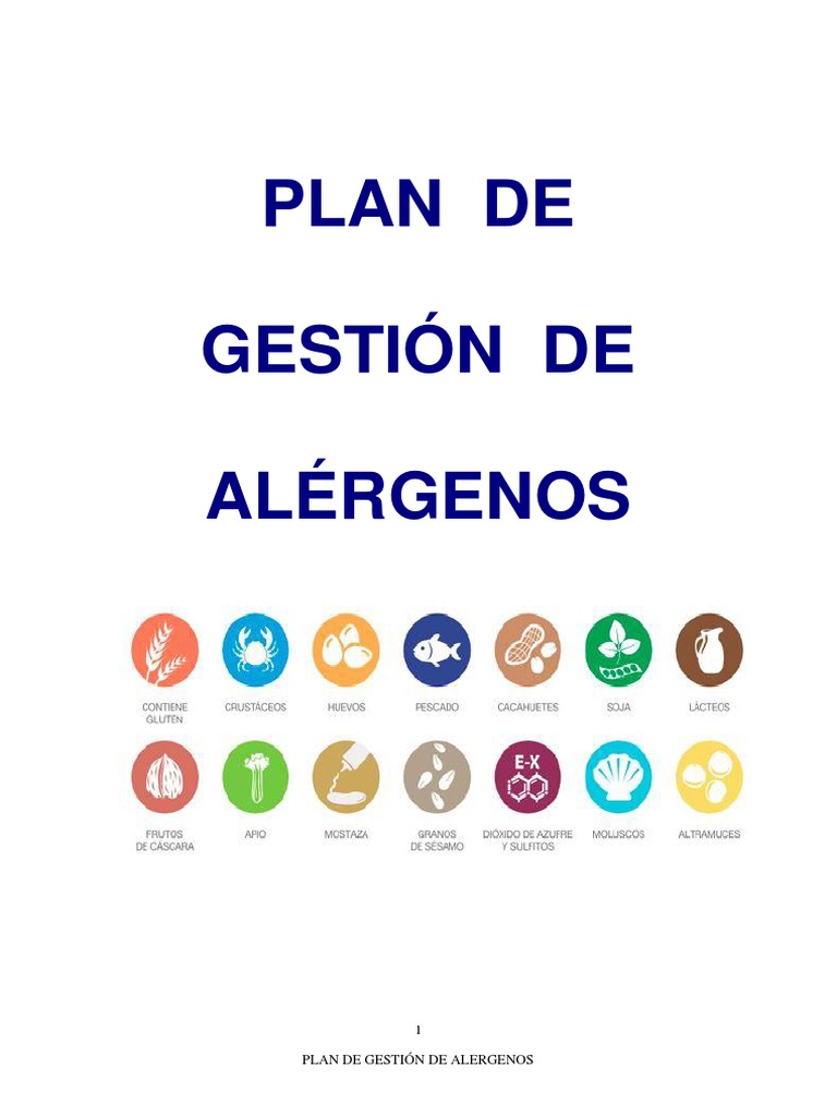 Plan De Gestion De Alergenos Pdf Dieta Libre De Gluten Alimentos