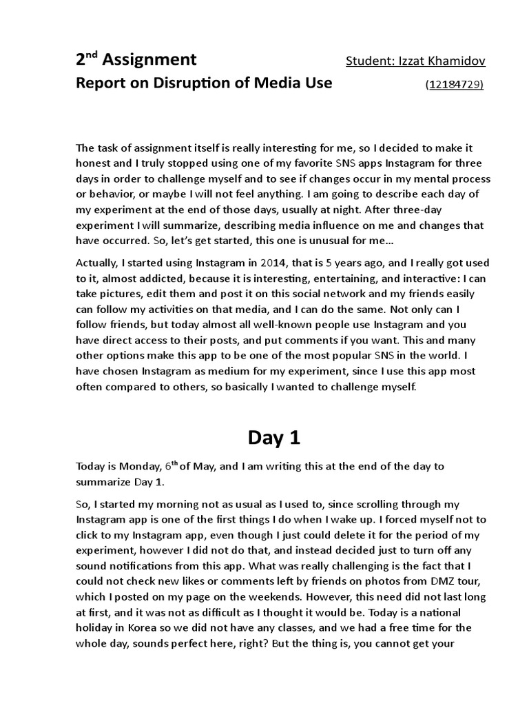 2nd Assignment Student | PDF | Social Networking Service | You Tube