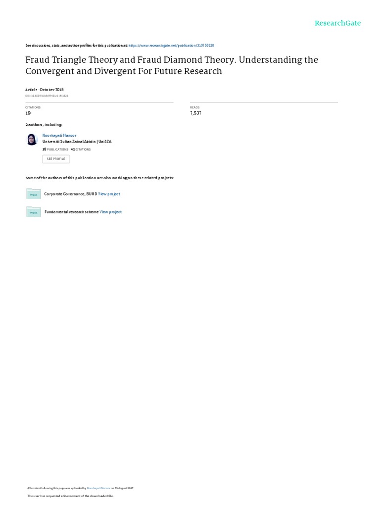 Fraud Triangle Theory and Fraud Diamond Theory Und | PDF | Fraud ...