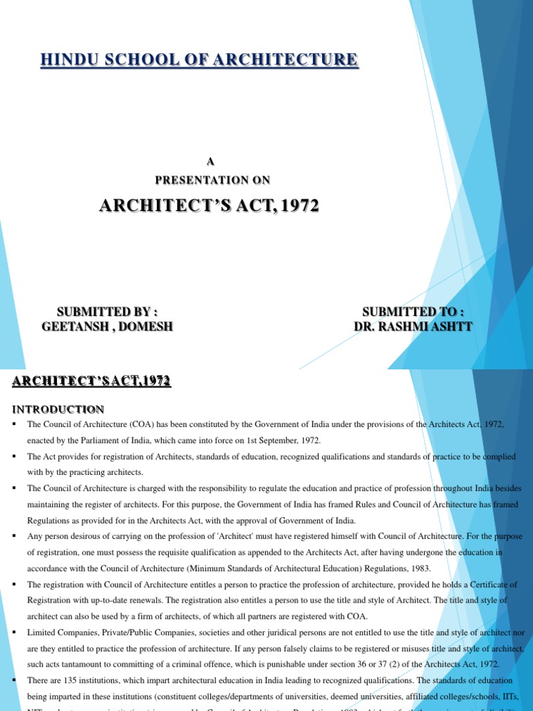 Overview of Architects Act, 1972 | PDF | Government