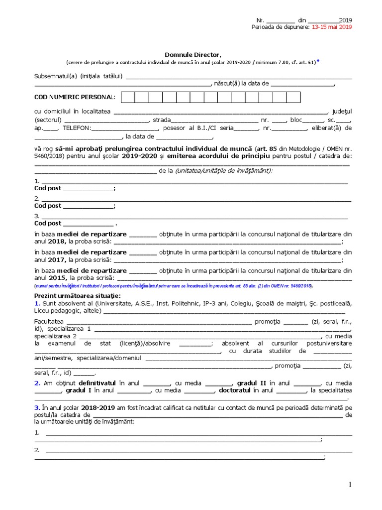 Cerere Tip Cos5 2019 Director | PDF