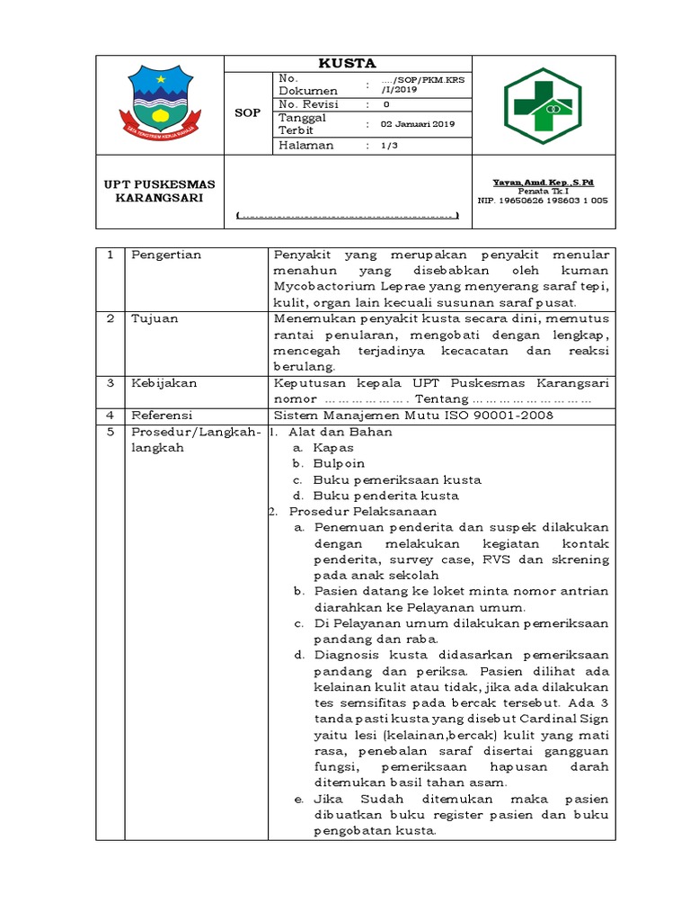 SOP Penanganan Kusta | PDF