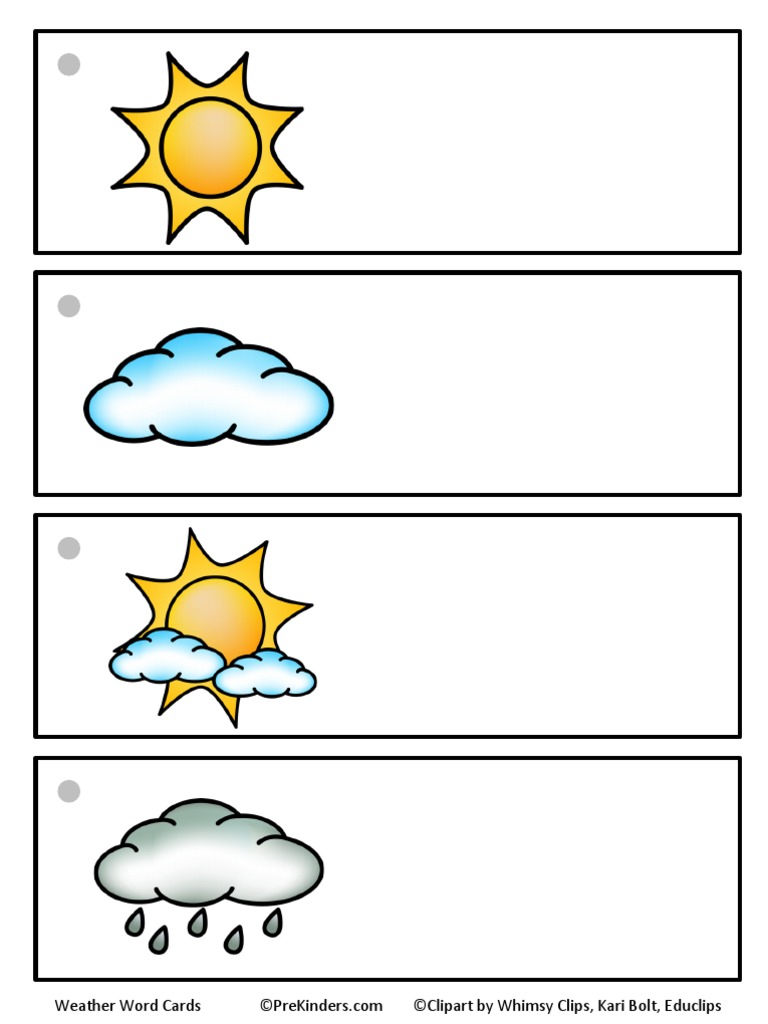 Weather Word Cards Blank PDF | PDF