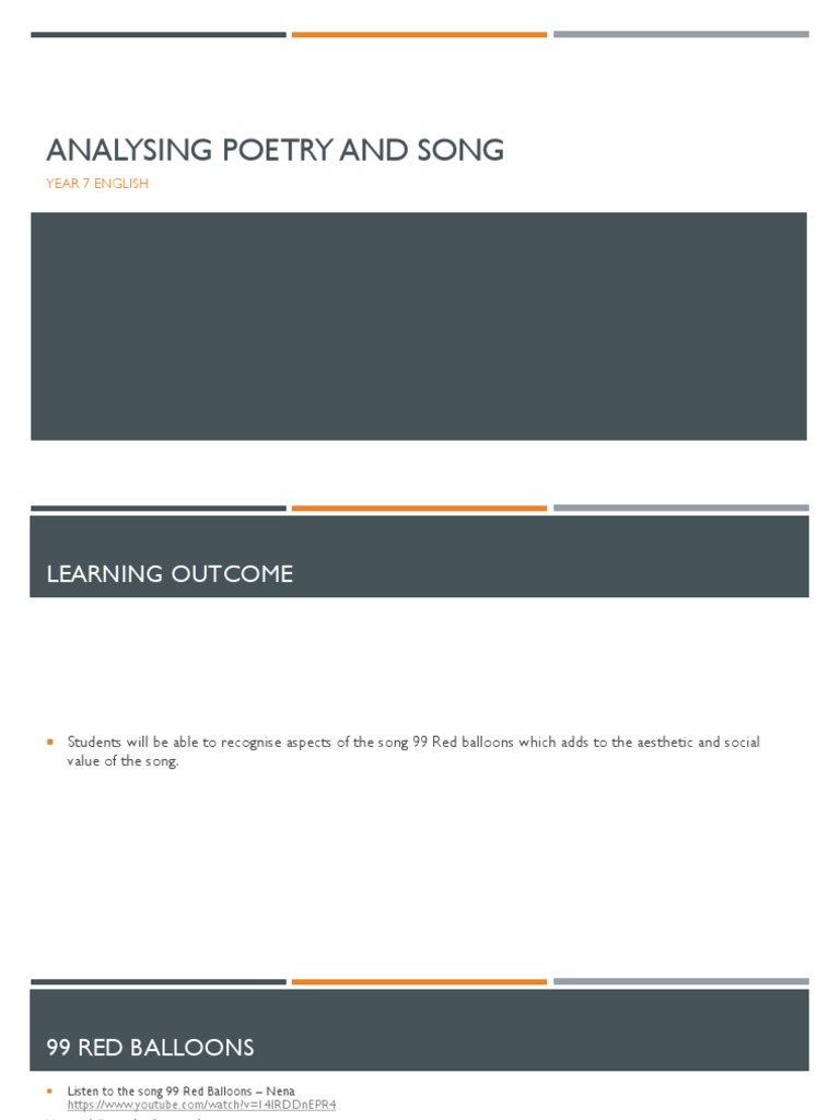 Analysing Poetry and Song | PDF