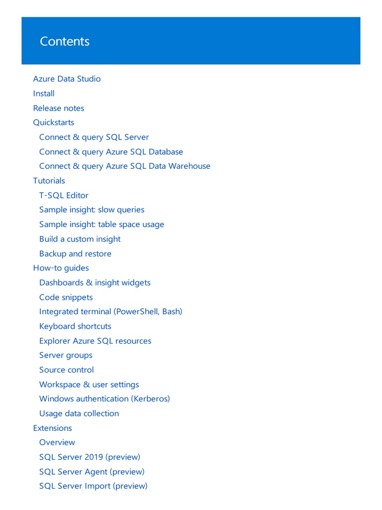 Azure Data Studio PDF | PDF | Microsoft Sql Server | Sql