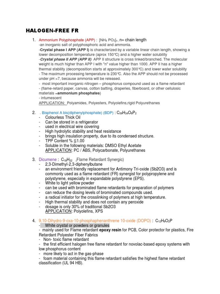 Non - Halogen Flame Retardants | PDF | Plastic | Polyester
