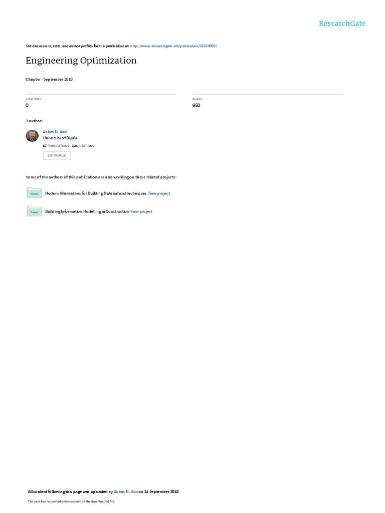 Optimization Methods in Engineering Design and Project Management: An ...