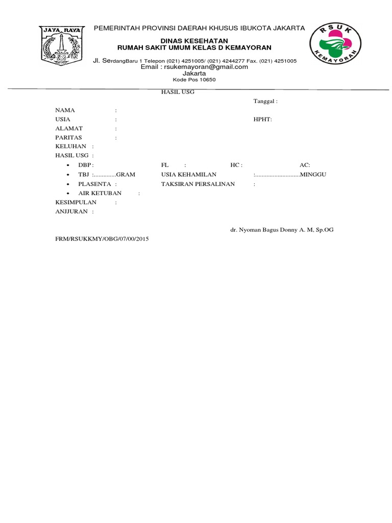 Contoh Form Usg | PDF