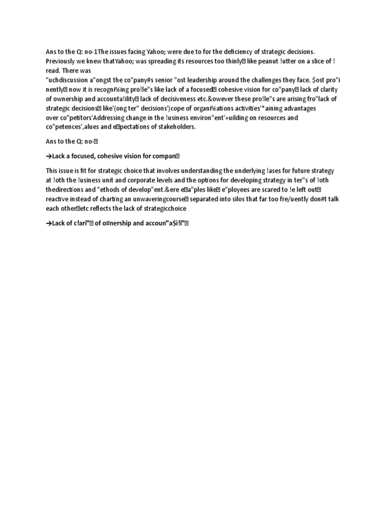 Yahoo's Strategic Challenges Explained | PDF | Finance & Money Management