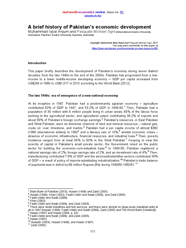 Economic History of Pakistan | PDF | Government Debt | Foreign Exchange ...